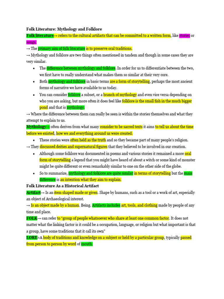 Understanding Mythology and Folklore | PDF | Folklore | Theory