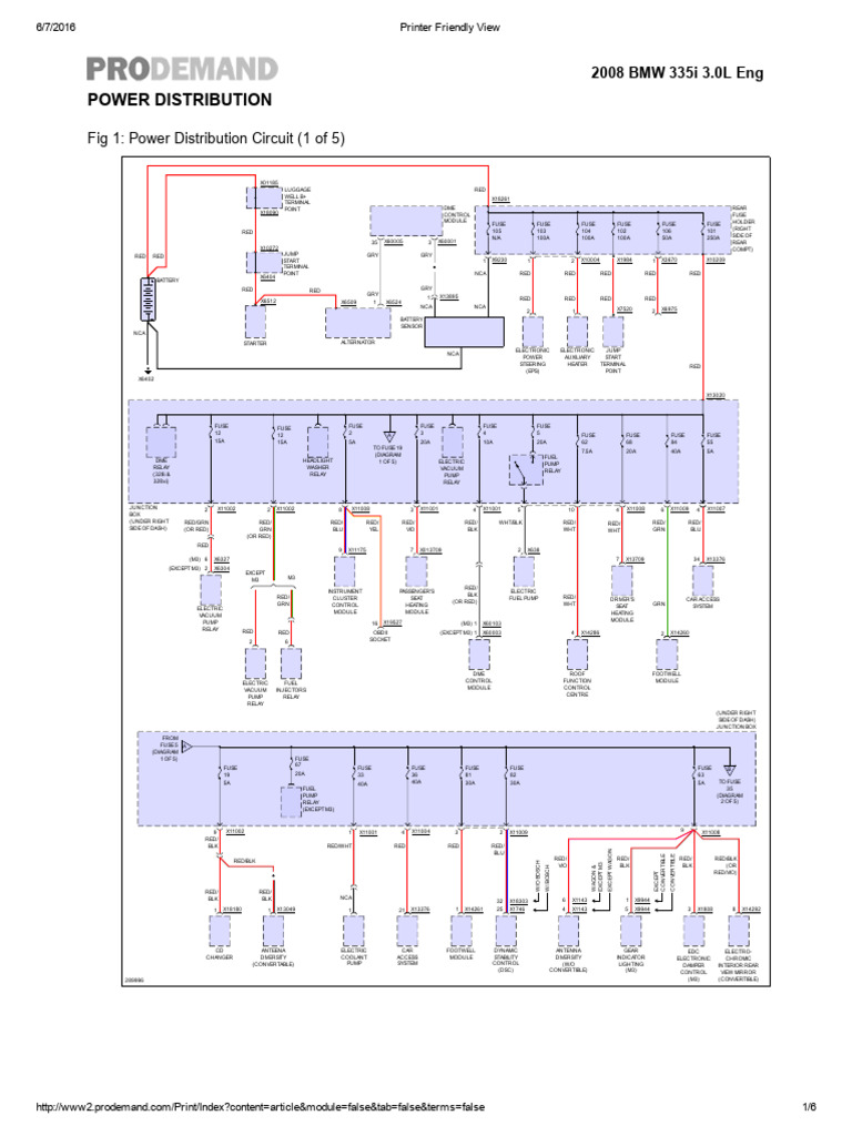 2008 BMW 335i Wiring Diagram Power Distribution | PDF | Fuse (Electrical) | Motor Vehicle