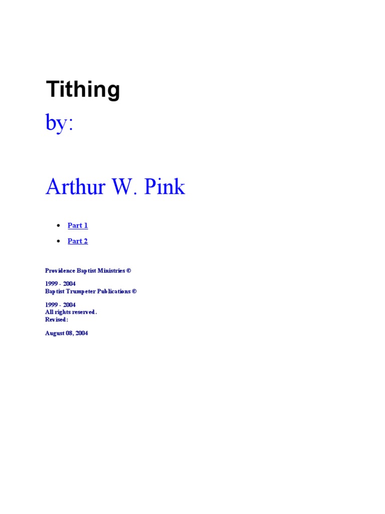 Pink Tithing | PDF | Tithe | Ten Commandments