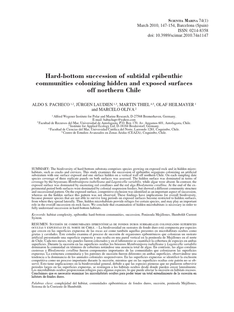 2010 - Pacheco Etal (Hard Bottom Succession of Subtidal Epibenthic ...