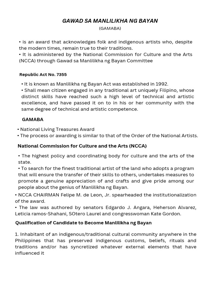 Gamaba Reviewer For Finals | PDF | Philippines