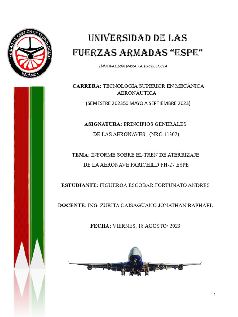 Tren de Aterrizaje | PDF | Tren de aterrizaje | Avión