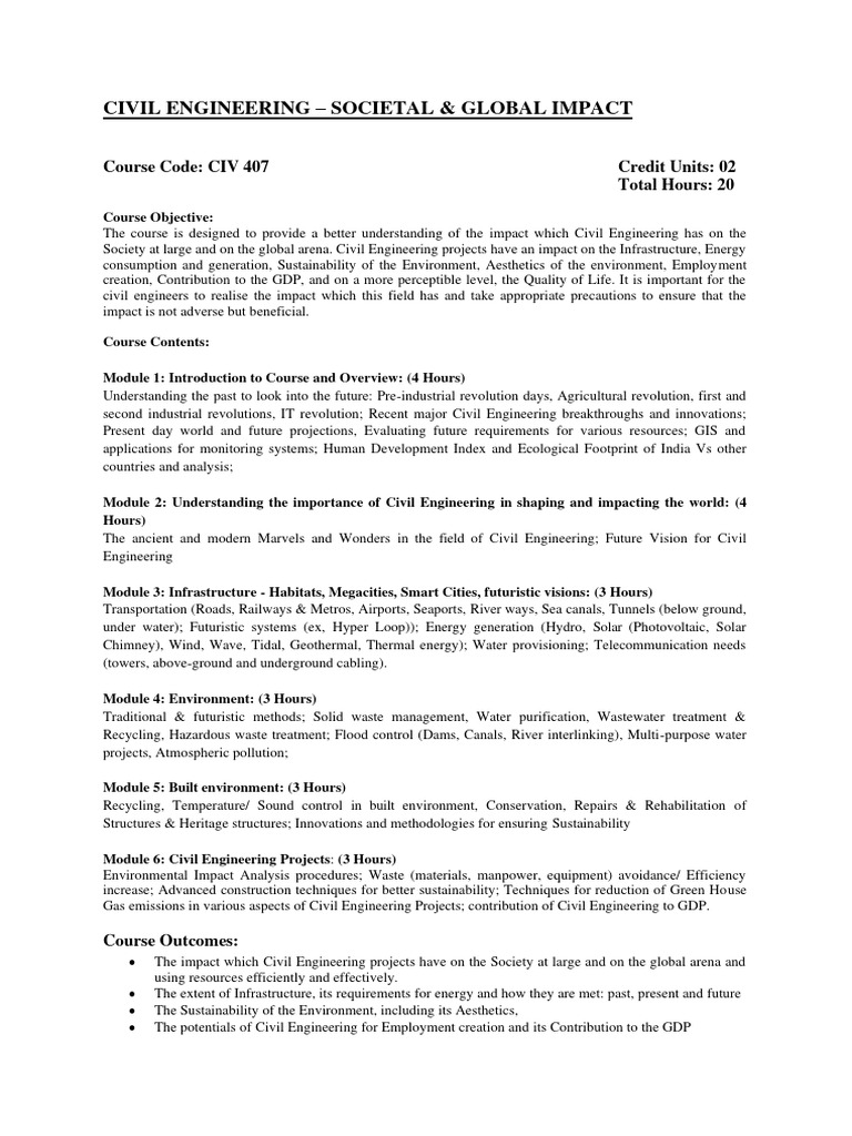 Civil Engineering's Global Impact | PDF | Civil Engineering ...