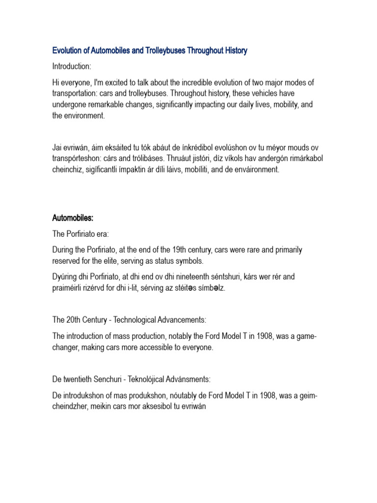 Evolution of Automobiles and Trolleybuses Throughout History | Download ...