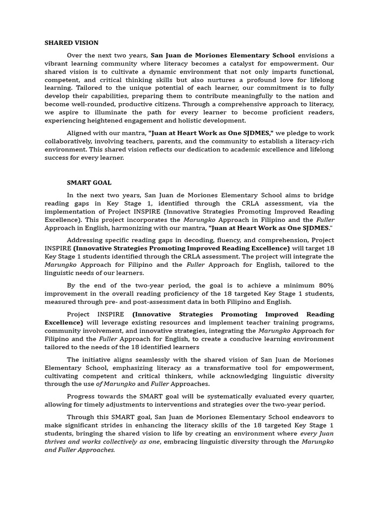 Vision | PDF | Literacy | Learning