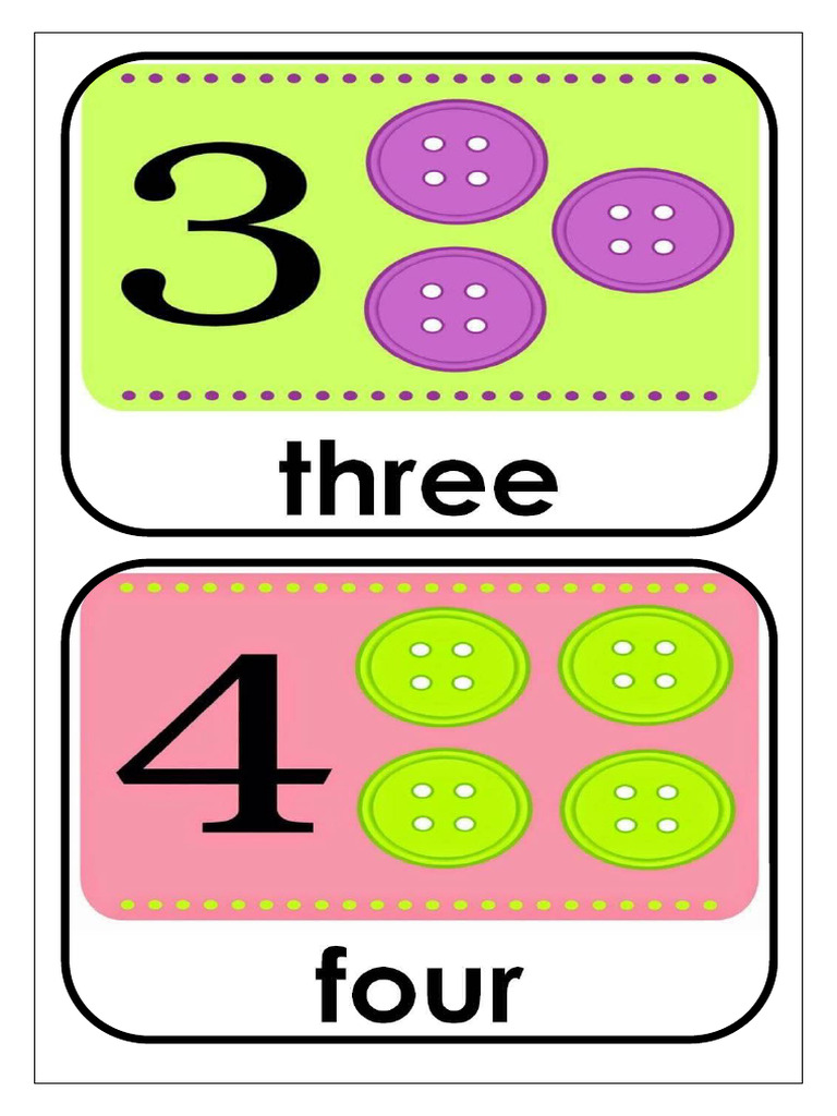Numbers 1 To 10 Flashcards A | PDF