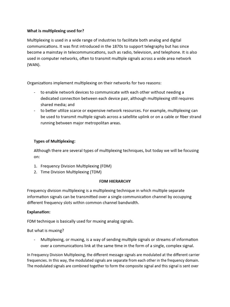 multiplexing FDM | PDF | Multiplexing | Modulation