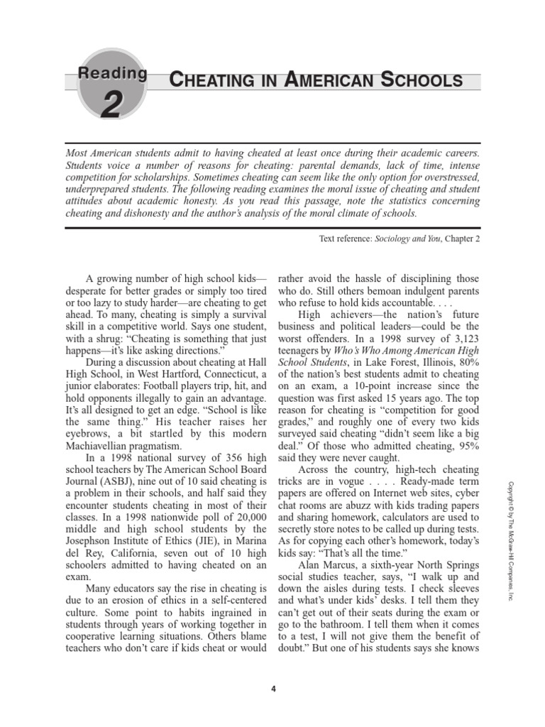 Cheating in American Schools PDF | PDF | Academic Dishonesty