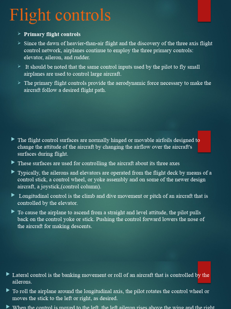 Overview of Aircraft Flight Controls | PDF | Flight Control Surfaces ...