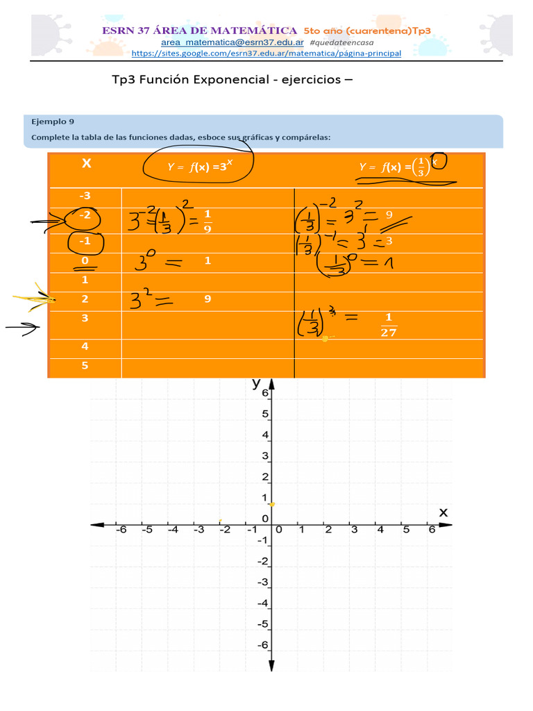 Tp3 - Función Exponencial Ejercicios - 5ºaño | PDF | Presión | Función (Matemáticas)