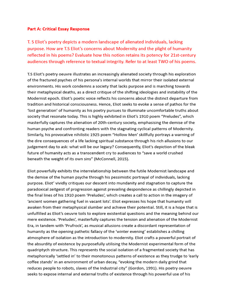 12 ADV ENG Task 3 | PDF | T. S. Eliot | Poetry 12 ADV ENG Task 3 | PDF | T. S. Eliot | Poetry