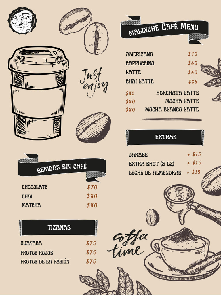 Malinche Cafe Menu | PDF | Preparación de comida y bebida | Comida y bebida