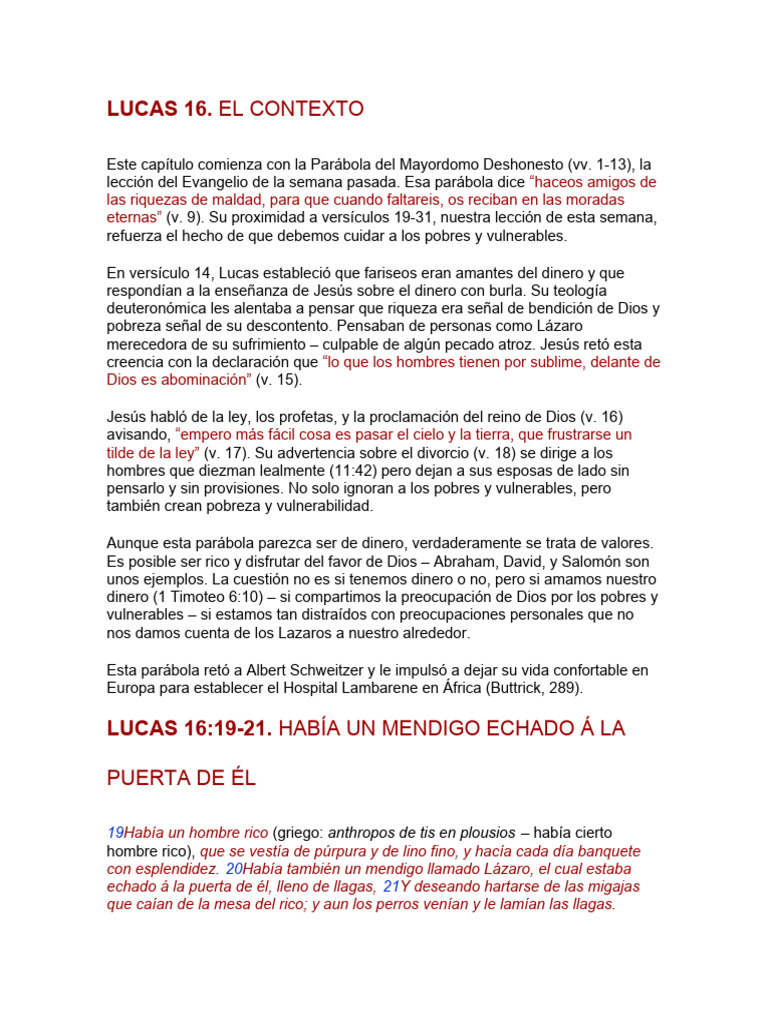 Lucas 16 | PDF | La resurrección de Jesús | Jesús