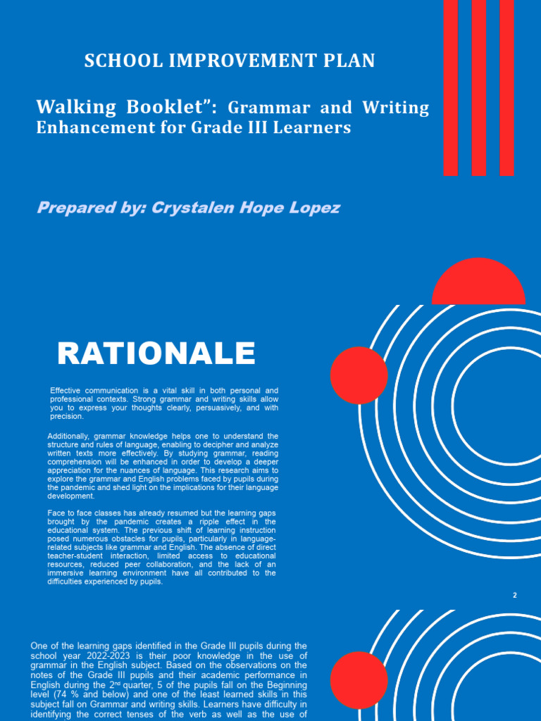 School Improvement Plan Walking Booklet":: Grammar and Writing ...