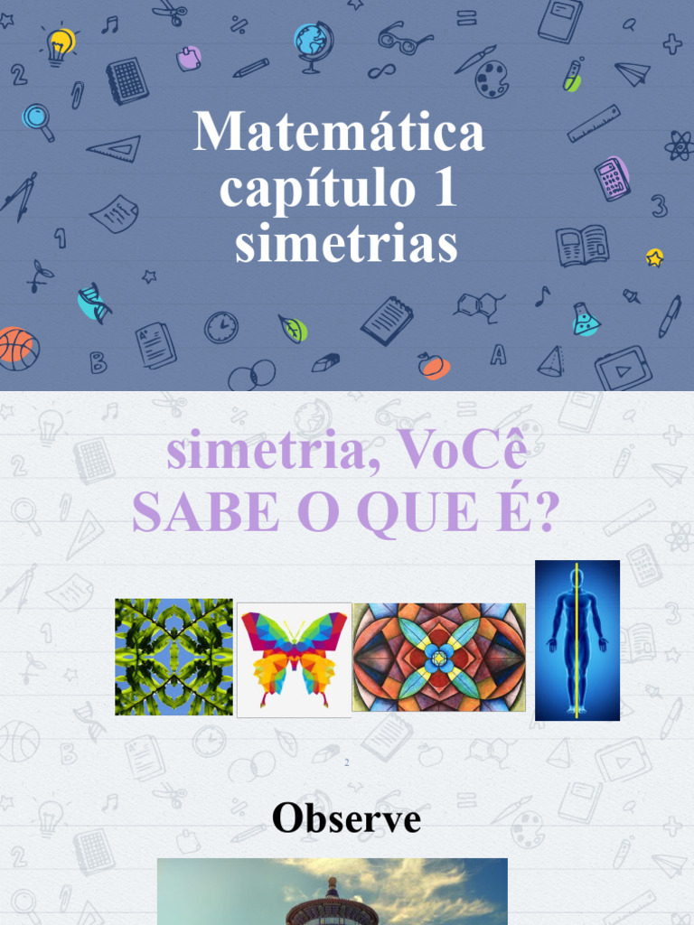 Aula 3 - Simetria - Capitulo 1 | PDF | Simetria | Geometria