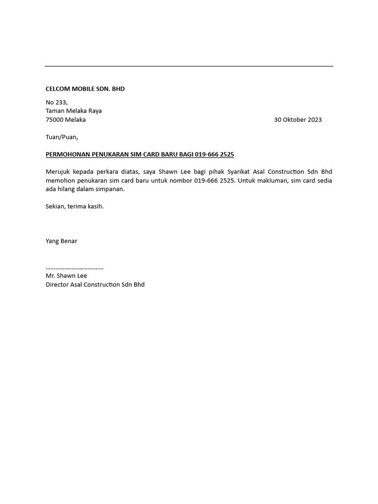 Surat Celcom | PDF