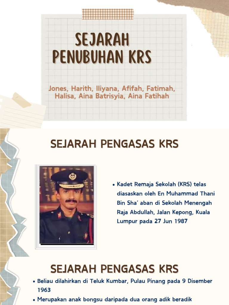 Sejarah Penubuhan Kadet Remaja Sekolah (KRS) | PDF