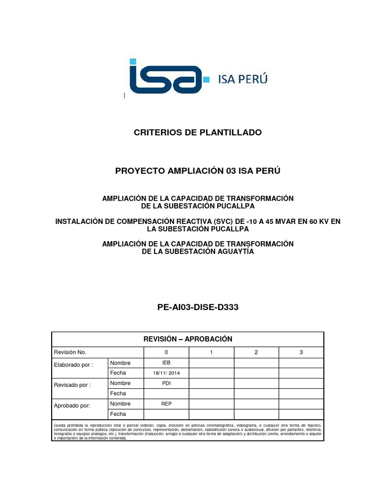 Plantillado de Linea ISA PERU | PDF | Aislador (Electricidad ...