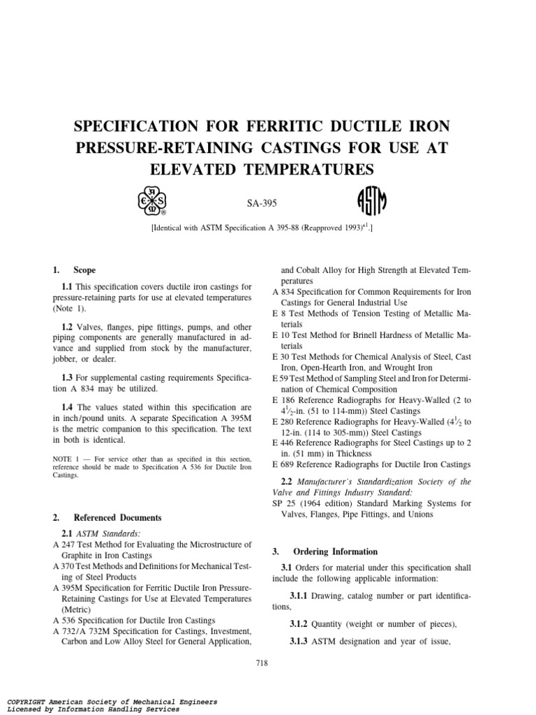 Sa 395 | PDF | Steel | Pipe (Fluid Conveyance)