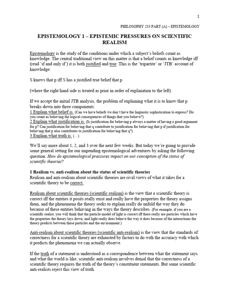 233 Lecture2 | PDF | Epistemology | Theory 233 Lecture2 | PDF | Epistemology | Theory