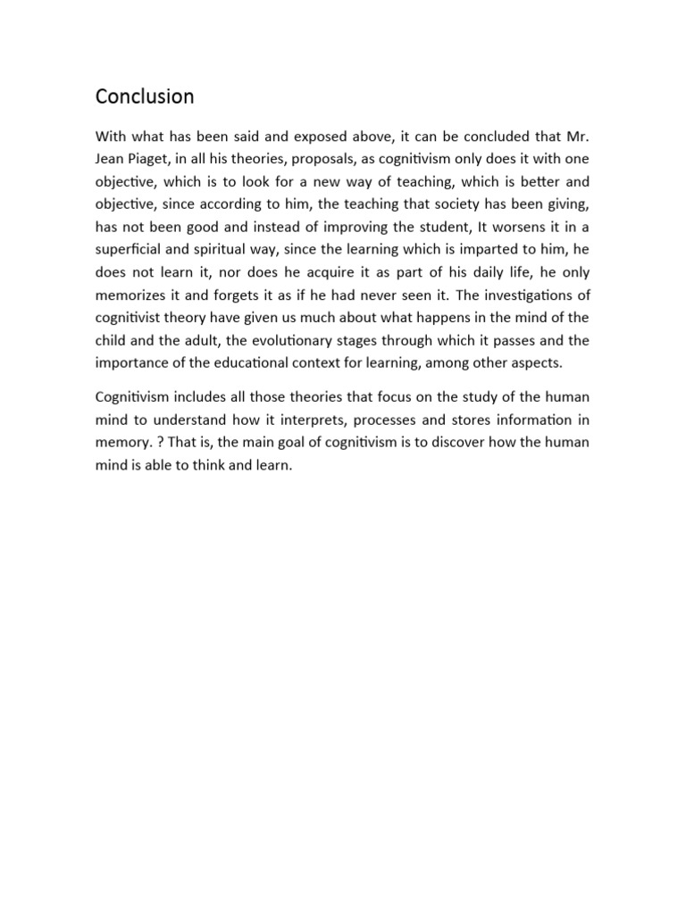 Cognitivism Conclusion | PDF | Science & Mathematics