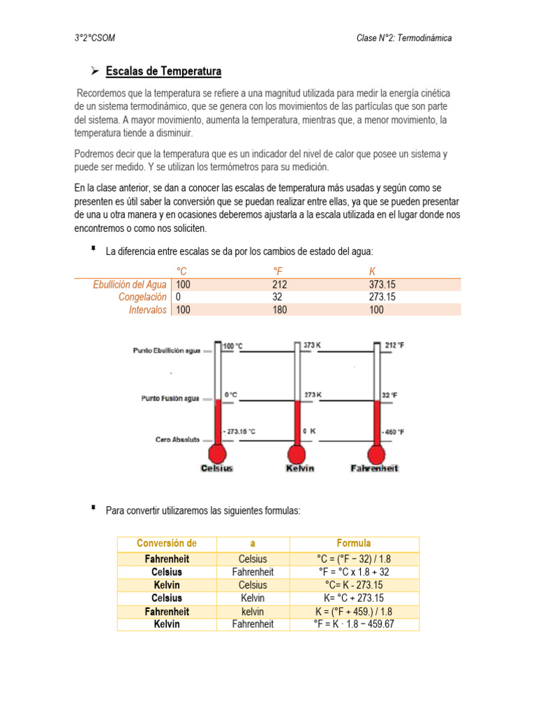 Conversión de Escalas de Temperatura y Calor | PDF | Temperatura | Calor