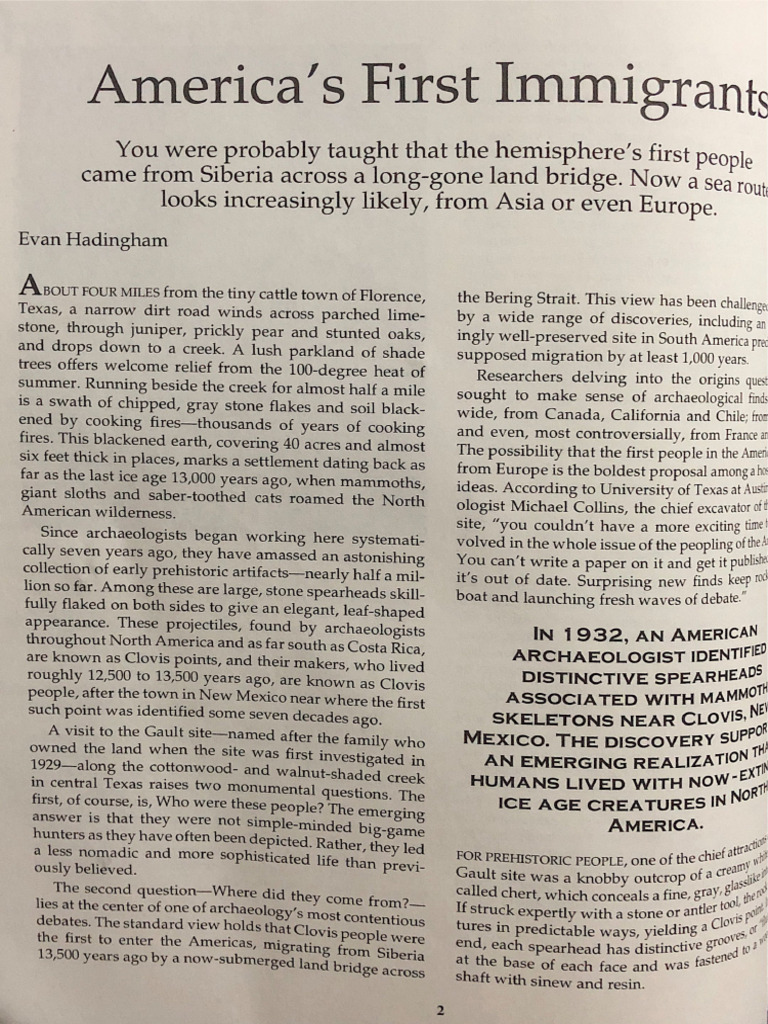 America's First Immigrants | PDF