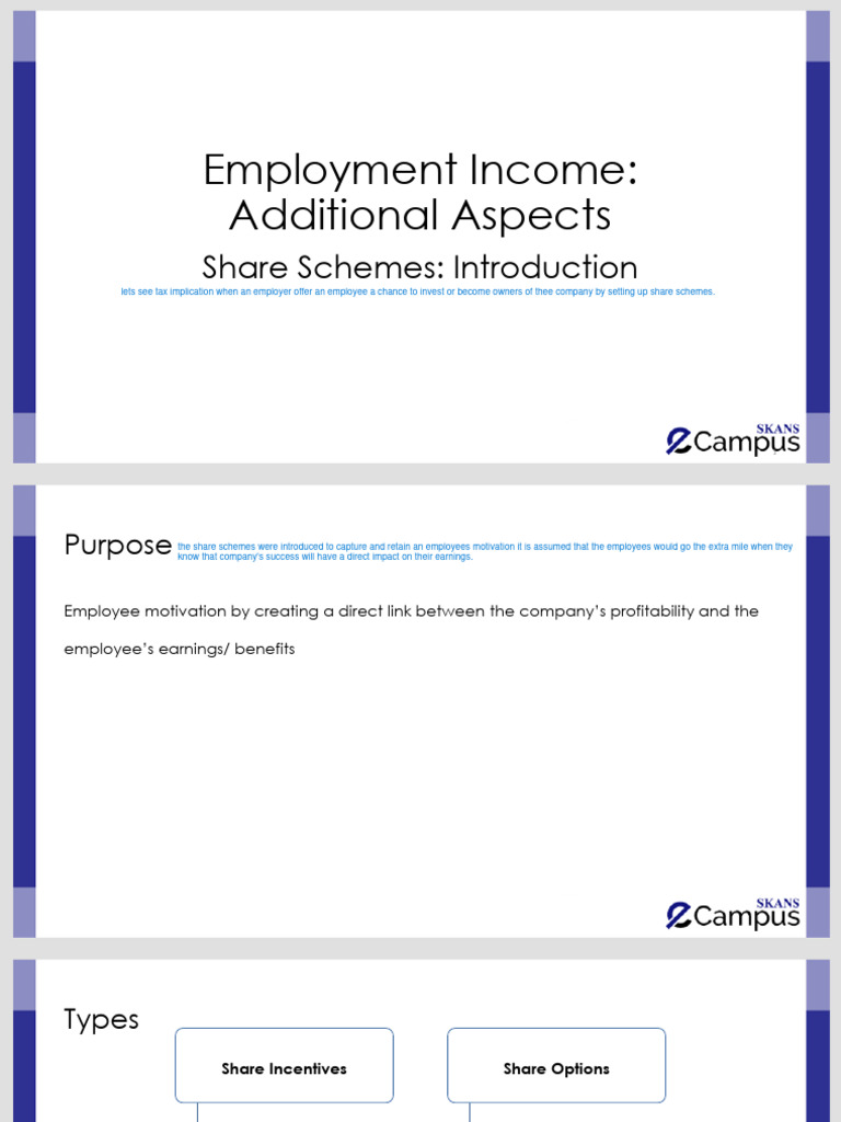 Employment Income - Additional Aspects | PDF | Option (Finance) | Taxes