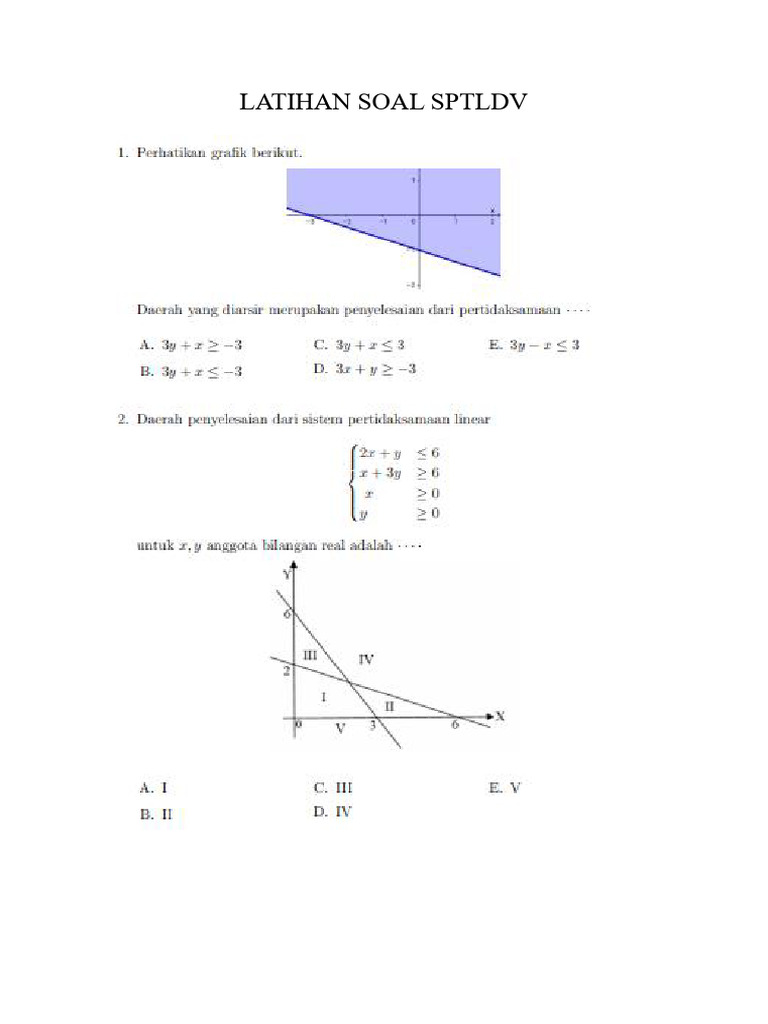 Latihan Soal SPTLDV | PDF