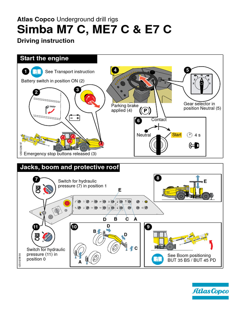 9852 1993 01c Driving Simba M7 C, ME7 C & E7 C | PDF | Brake | Switch