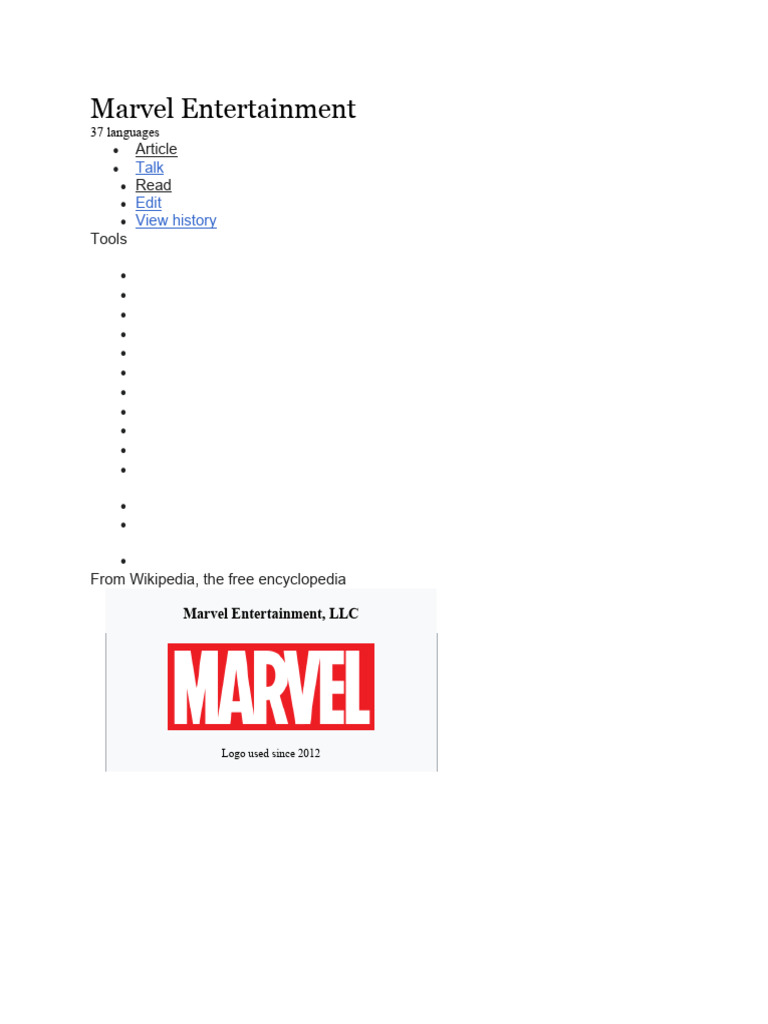 Marvel | PDF | Marvel Entertainment