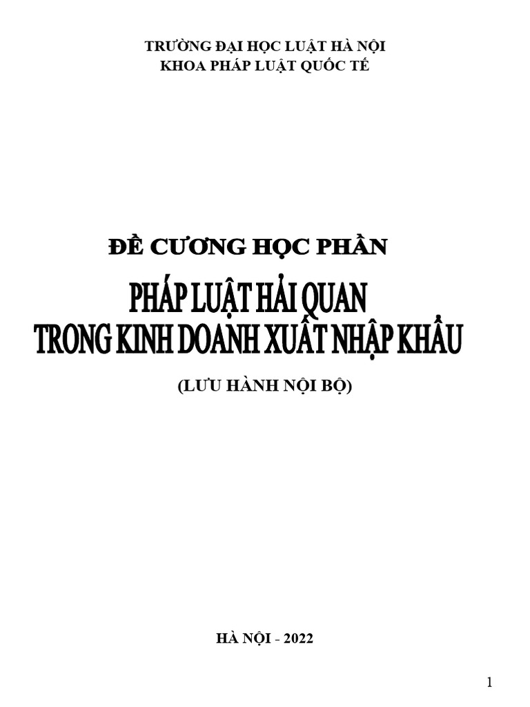 PLHQ Trong KDXNK Luat 2tc | PDF