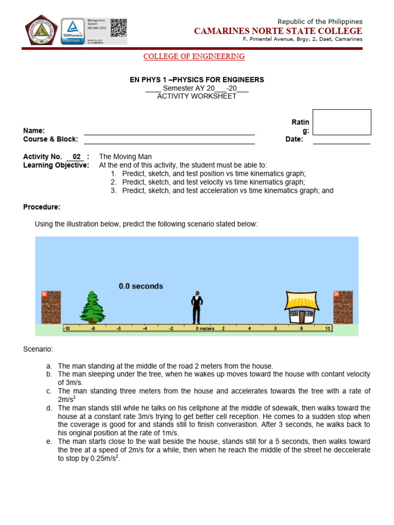 02 Kinematics Moving Man | PDF | Velocity | Kinematics