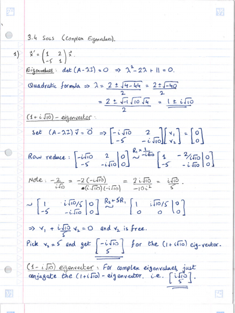 WS9 Complex Eigvals | PDF