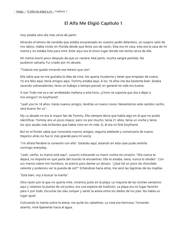 El Alfa Me Eligió A Mí Capítulo 1 Al 100 | PDF | café