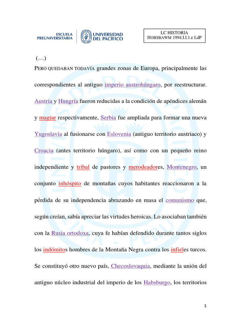 PD 11 HOBSBAWM 1994.I.I.1.e Historia del Siglo XX. La época de la ...