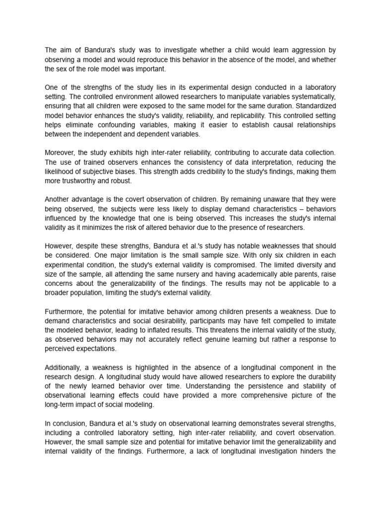 Bandura 10 Marker | PDF | Validity (Statistics) | Social Psychology