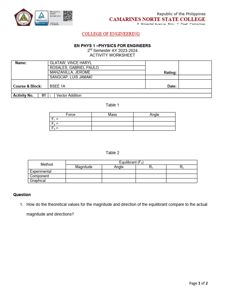 01 Introduction (Vector Addition) | PDF | Science