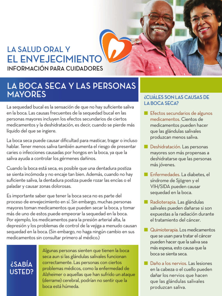 Dry Mouth Older Adults Spanish 508 | PDF | Odontología | Boca