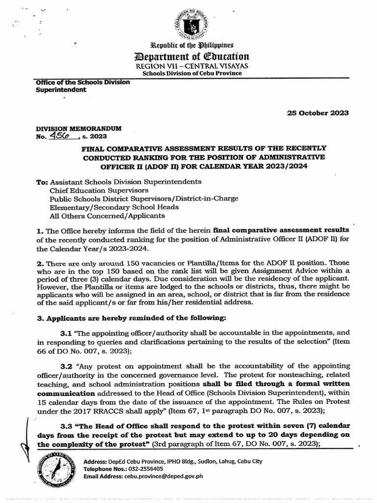 DM - s2023 - 456-Ranking of Adof II | Download Free PDF | Civil Law (Common Law) | Civil Procedure