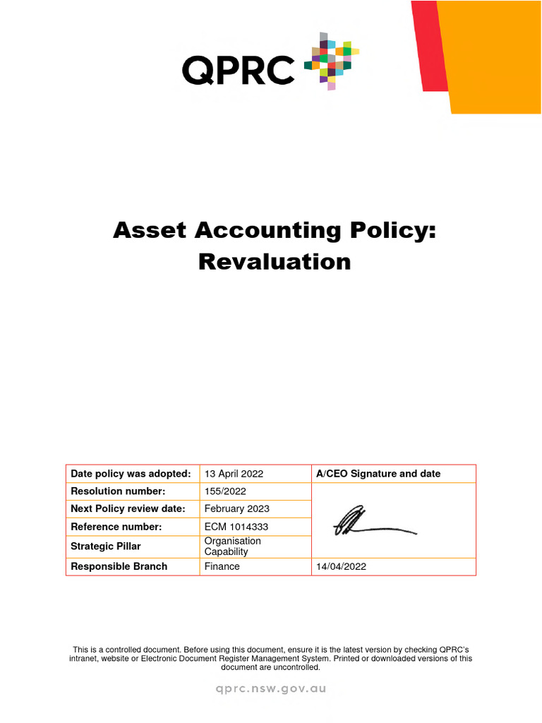Asset Revaluation Policy | PDF | Fair Value | Real Estate Appraisal
