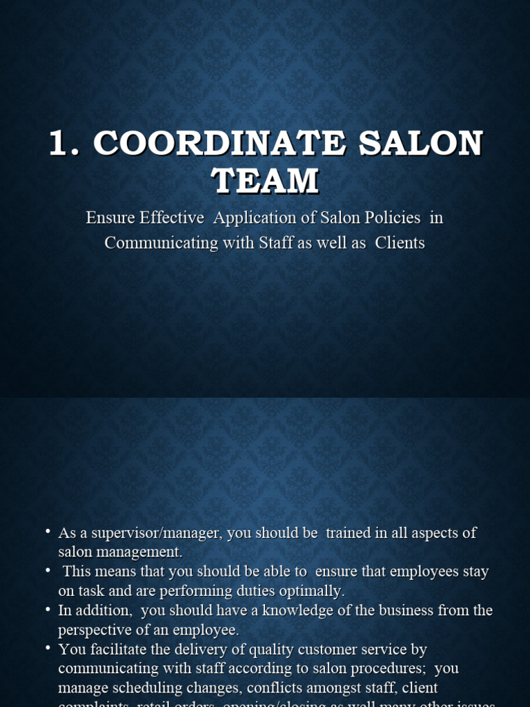 Coordinate Salon Team Updated | PDF | Time Management | Professional Skills