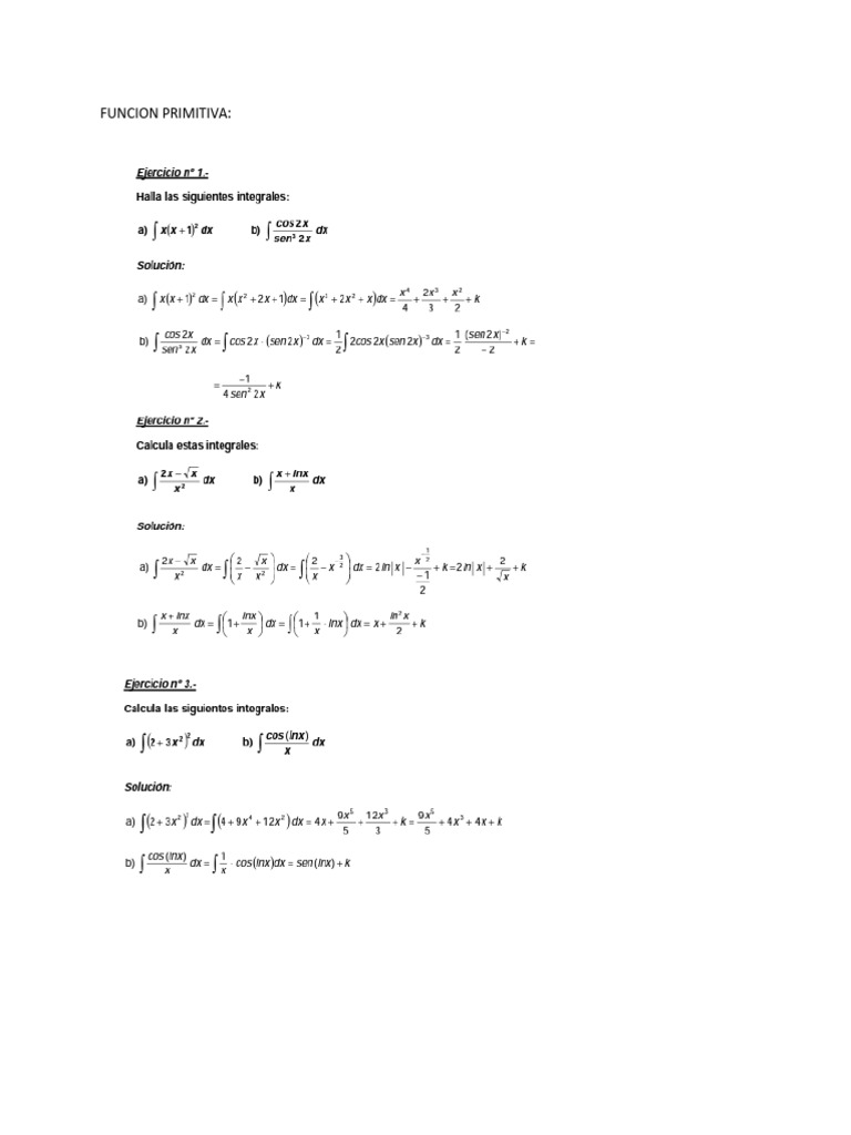 Funcion Primitiva | PDF