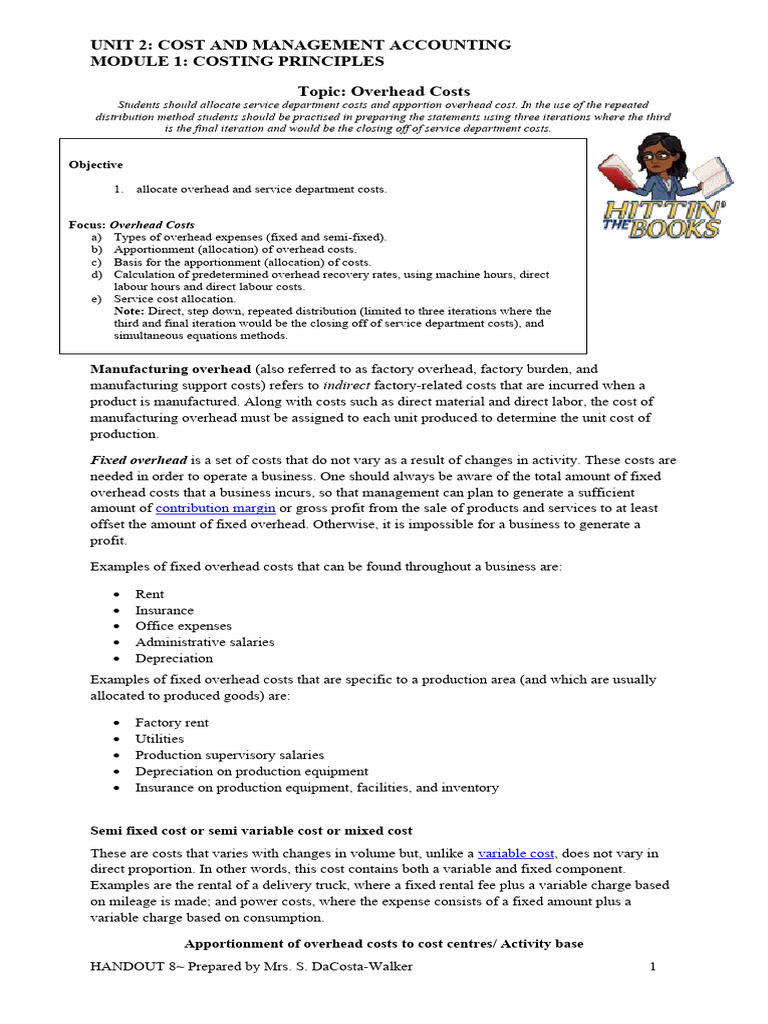 Lesson 8 Overhead Costs | PDF | Cost | Inventory