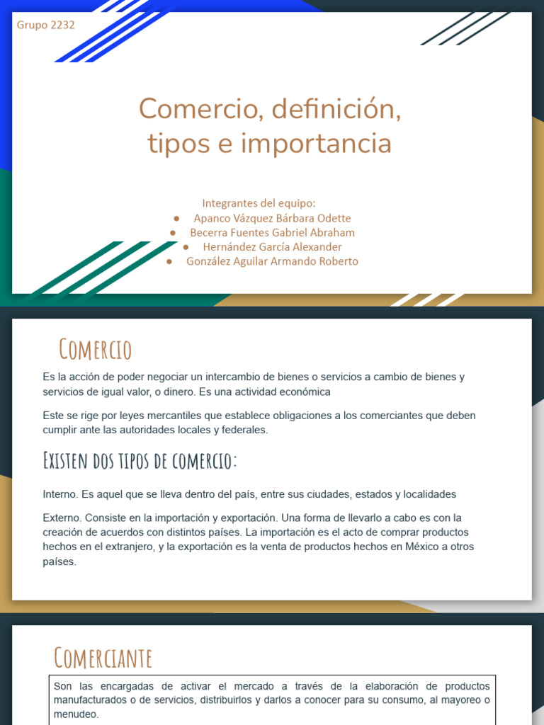 Comercio, Definición, Tipos e Importancia | PDF | Comercio | Sociedad ...