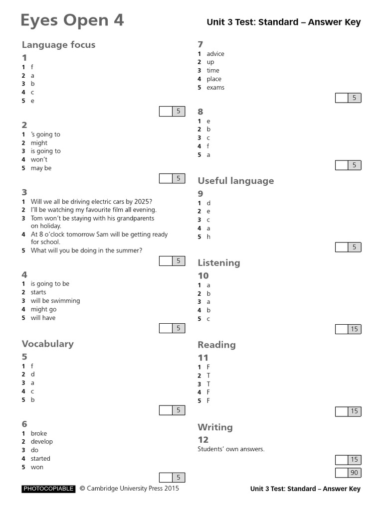 Unit 3 - Answer Key | PDF | Qualifications