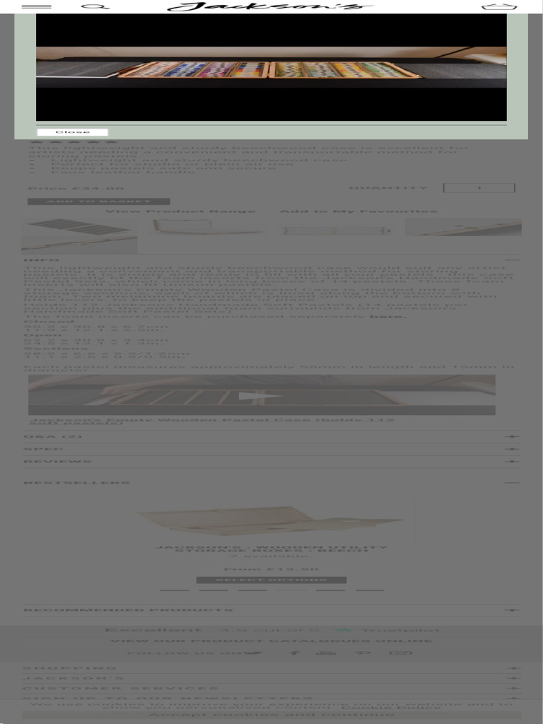 Jackson's Empty Wooden Pastel Case Holds 112 Jacksons or Unison ...