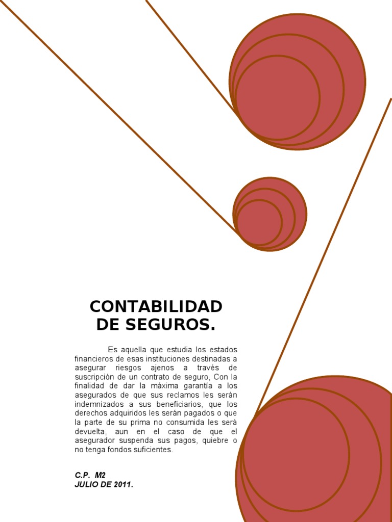 Contabilidad de Seguros | Descargar gratis PDF | Seguro | Póliza de seguros