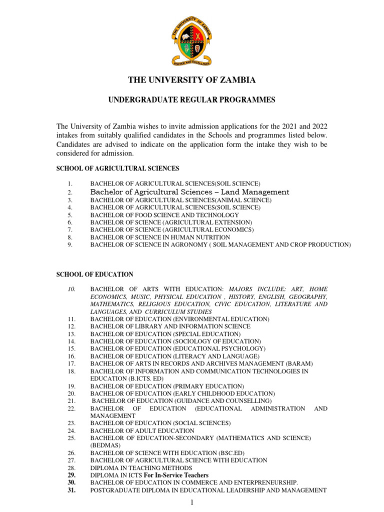 Admission Advert 2021 Undergraduate Regular Programmes - 1 | PDF ...