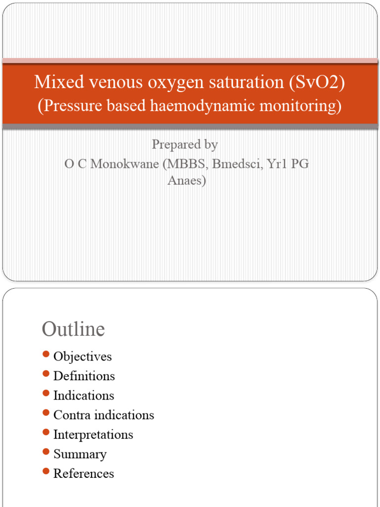 Understanding Mixed Venous Oxygen Saturation | PDF | Vein | Heart